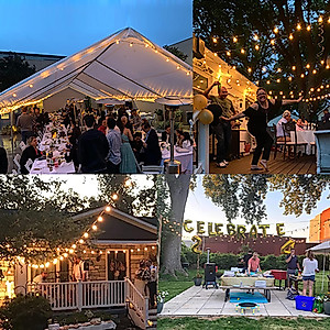 BRTLX Outdoor String Lights, 150FT LED G40 Patio Lights，Shatterproof String Hanging Lights with 75+2(Spare) Waterproof Backyard Bulbs Commercial for Balcony Party Wedding Market