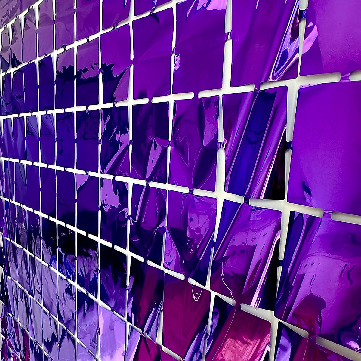 Purple Backdrop Party Decoration Metallic Square Foil Fringe Curtain Photo Booth Props for Birthday Christmas Graduation Bachelorette Wedding Engagement Bridal Baby Shower Party Decorations - 2 Packs