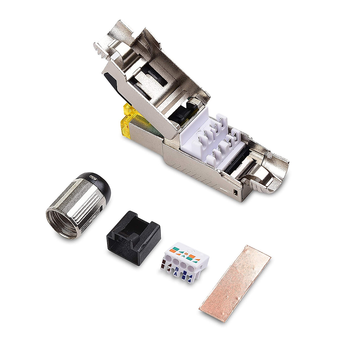 Cable Matters 6-Pack Tool Free Shielded RJ45 Cat 8, Cat8 Field Termination Plug, Cat8 Connector, Cat8 Plug