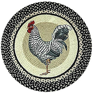 Earth Rugs Round Rug, 27", Black/Ivory/Crème