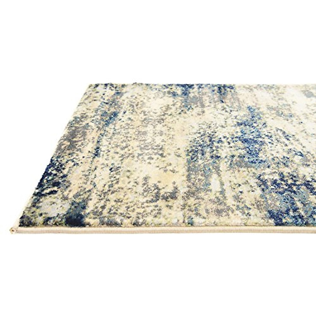 Unique Loom Mystic Collection Area Rug - Seine (2'x 6' Runner, Navy Blue/ Beige)