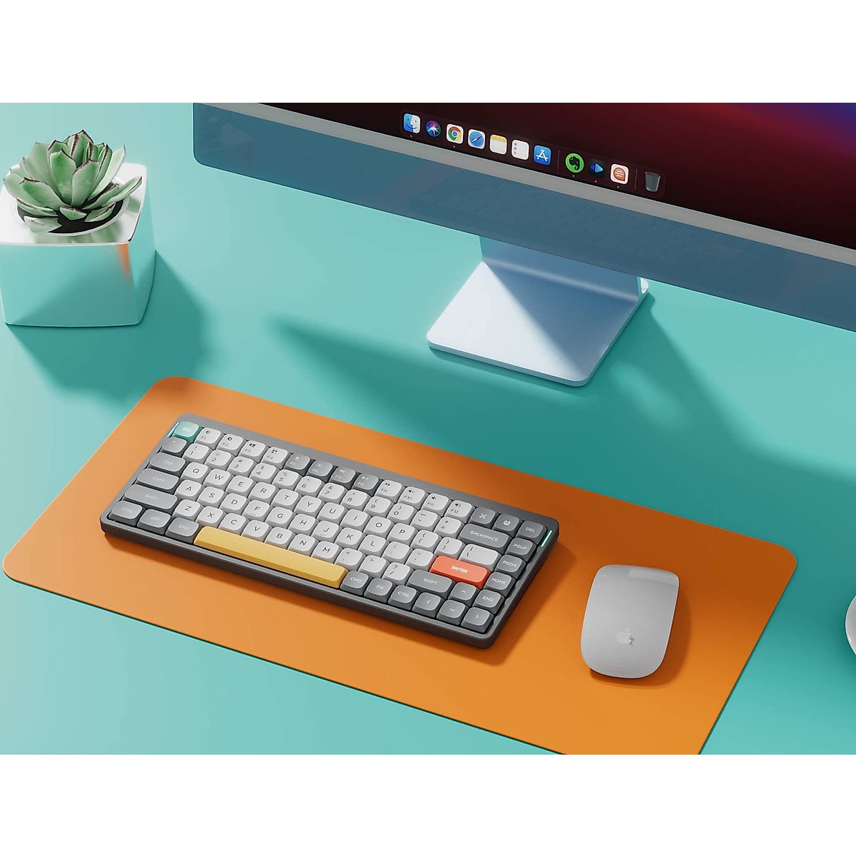 nuphy Air75 Mechanical Keyboard, 75% Low Profile Wireless Keyboard, Supports Bluetooth 5.0, 2.4G and Wired Connection, Compatible with Windows and Mac OS Systems-Gateron Blue Switch