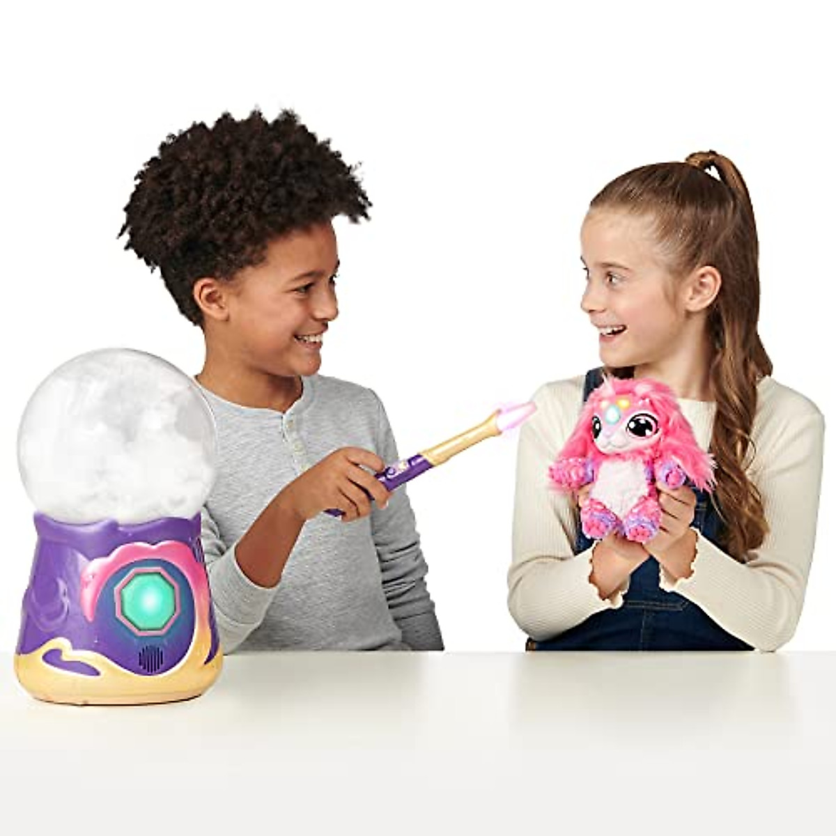 Magic Mixies Magical Misting Crystal Ball with Interactive 8 inch Pink Plush Toy and 80+ Sounds and Reactions