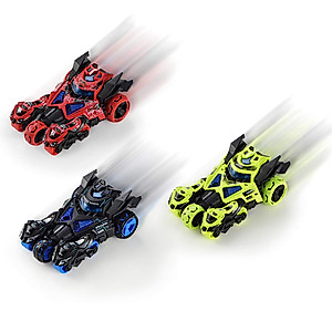 Pull Back Cars Toys, Pull Back Vehicles Motorcycle Launcher Toy Die-cast 3 in 1 Catapult Race Trinity Chariot (Green)