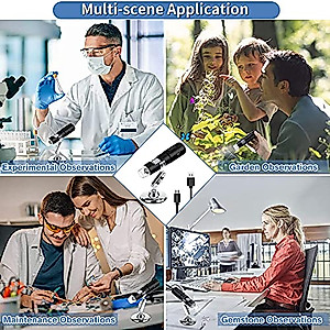 Necesa Wireless Digital Microscope,USB Microscope 50-1000 X Magnification Pocket Handheld Mini Portable WiFi Coin Microscopes Camera for Kids Children Student Adult Android iOS Phone Tablet Computer