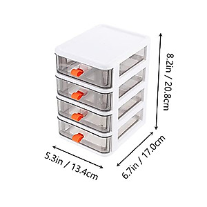 BESPORTBLE Makeup Organizer Drawers Desktop Storage Cabinet Small Multi- layer Drawer Storage Box Sundries Classification Decorative Dressing Boxes (White, 4 layer) Makeup Drawers Storage Cabinet