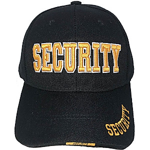 AborenCo Law Enforcement Officer Headwear 3D Embroidered Baseball Cap Hat, Adjustable (Security with Gold Letters)