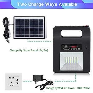 Solar Generator with Panels Included, Portable Power Generators Station 12000mAh with 3 LED Lamps, Emergency Solar Powered Generator for Home Use Camping Emergency Power Supply