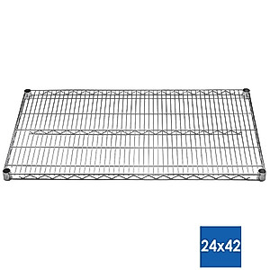 Shelving Inc. 24" d x 42" w x 72" h Chrome Wire Shelving with 4 Tier Shelves, Weight Capacity 800lbs Per Shelf