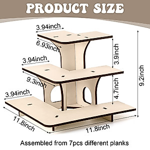 3 Tier Retail Table Display Corner Stand with Shelves for Products Portable 3 Step Corner Display Rack for Retail Tabletop, Counter Top, Craft Shows, Farmers Market, Trade Shows