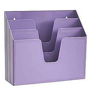 Acrimet Horizontal Triple File Folder Holder Organizer (Purple Color)