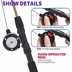 Whefory Retractable Cat Teaser Wand Toy, Cat Toys for Indoor Outdoor Cats Interactive Fishing Rod with 8 Pcs Refills Feather Toy, Plush Mouse Caterpillar & Fish