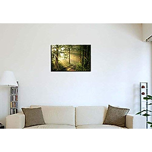 Forest Wall Art Modern Canvas Painting The Picture for Home DecorationTrees Foggy Morning Spring Landscape Print On Canvas Giclee Artwork for Wall Decor