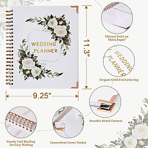 Wedding Planning Book and Organizer Set - Comprehensive Wedding Planner Book,Detailed Wedding Checklists - Perfect Engagement Gift for Bride and Groom - Includes Pen, Bookmark, Stickers & Gift Box
