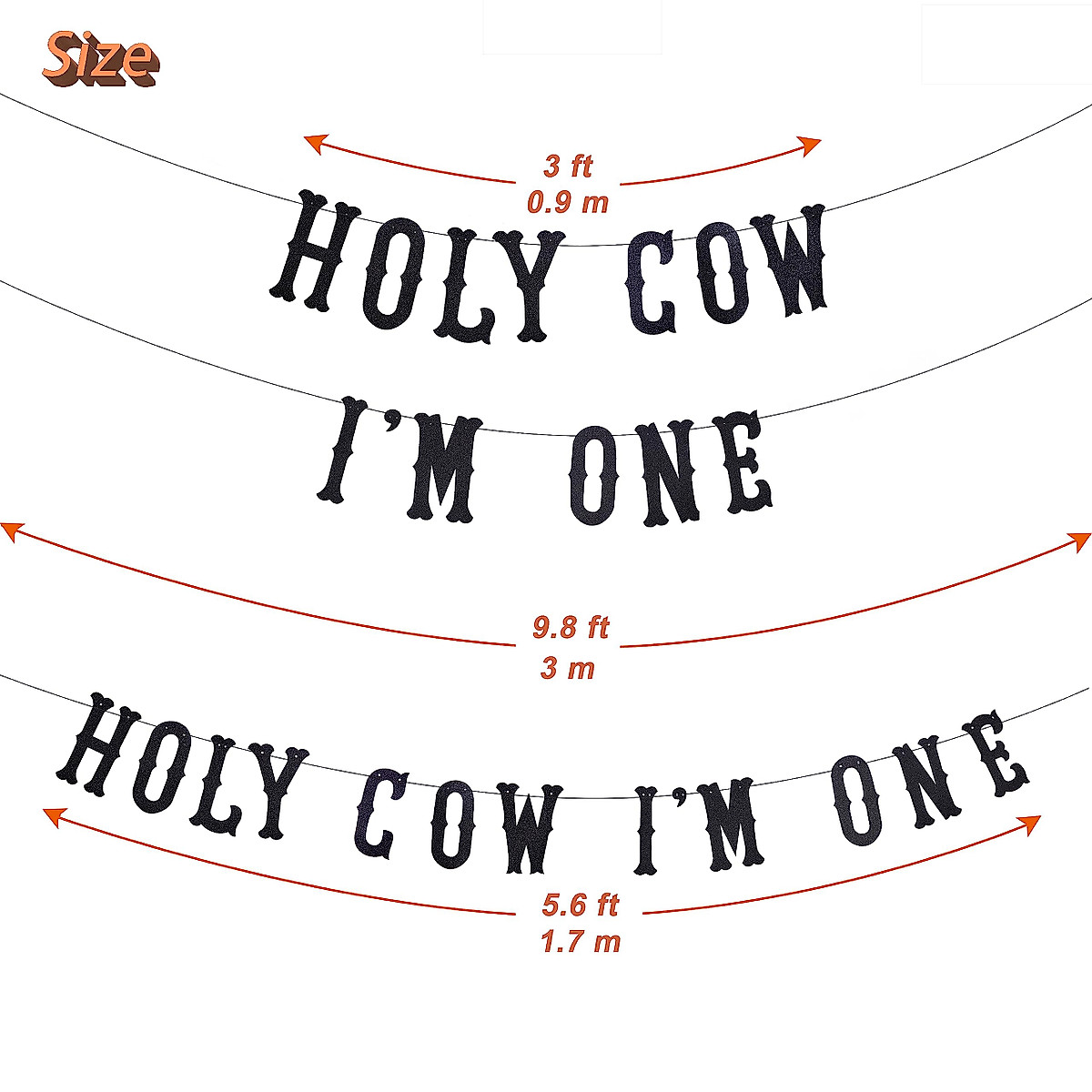 Holy Cow I'm One Banner Farm Themed 1st Birthday Party Decoration for Western Cowboy and Cowgirl First Rodeo Birthday Decorations