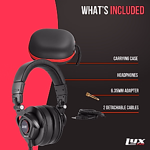 LyxPro HAS-30 Closed Back Over-Ear Professional Recording Headphones for Studio Monitoring, DJ and Home Entertainment,Black