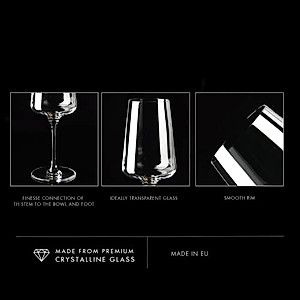 Krosno white and sparkling wine glasses | 6 pieces set | 13.52 oz | Infinity Collection | Elegant | Crystal Glass | Lead-free glass | Perfect for Homes, Restaurants and Receptions | Dishwasher Safe