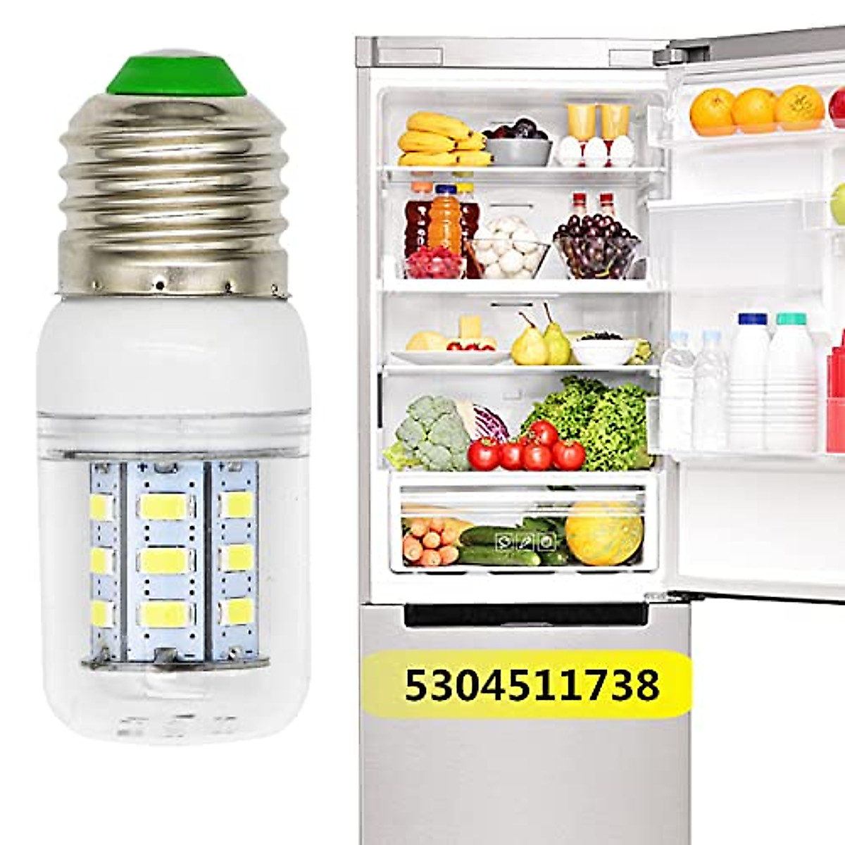 Sigely KEI D34L Refrigerator Bulb Replacement for Frigidaire 5304511738 LED Refrigerator Light Bulb Replace PS12364857 AP6278388 4584444 (110V-240V 3.5W White Light) 2 Pack