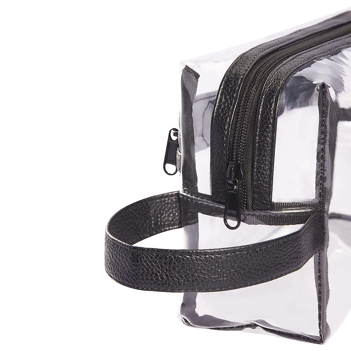 HAOGUAGUA Heavy Duty Clear Travel Toiletry Makeup Bags Transparent Shaving Bag Water Resistant Cosmetic Bag Organizer Pouch with Zipper and Handle