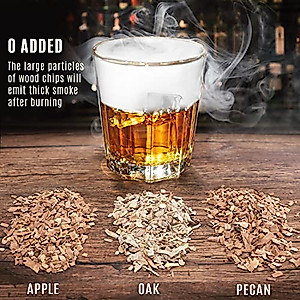 Cocktail Smoker Kit with Torch - Old Fashioned Smoker Kit for Drink Smoker, Bourbon/Whisky Smoker Kit,3 Different Wood Chips for Whiskey & Bourbon(Without Butane)