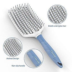 Detangling Brush - Ceramic Paddle Detangler Brush for Curly, Thick, and Straight Hair - Dry and Wet Hair Brush Quickly Detangles and Smooths hair - Hair Brush for Women and Men (Nylon)