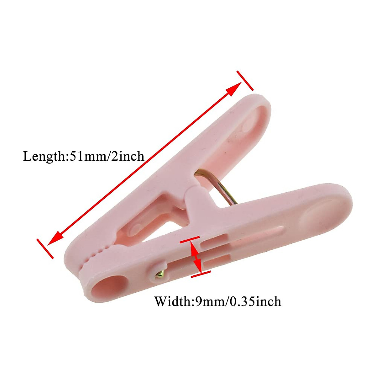 Hahiyo Plastic Clothespins Sock Clip Laundry 2inch Length with Spring Strong Grip Windproof Easy Pinch Hang Save Space Not Damage Leave Pinch Mark for Clothesline Towel Assorted 18PCS