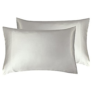 California Design Den - Silky Soft 100% Rayon from Bamboo Cases Standard Size, Set of 2 for Smooth Hair & Skin, Fits Standard & Queen Pillows, Silver Gray Pillow Covers