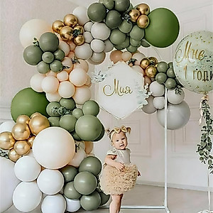 PartyWoo Sage Green Balloons, 85 pcs Boho Green Balloons Different Sizes Pack of 18 Inch 12 Inch 10 Inch 5 Inch Matte Green Balloons for Balloon Garland or Balloon Arch as Party Decorations, Green-F11
