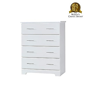 Storkcraft Brookside 4 Drawer Dresser (White) – GREENGUARD Gold Certified, Dresser For Nursery, 4 Drawer Dresser, Kids Dresser, Nursery Dresser Drawer Organizer, Chest of Drawers