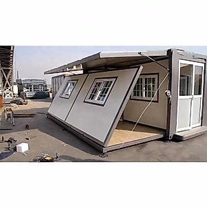 Portable Prefabricated Tiny Home 19x20ft, Mobile Expandable Plastic Prefab House for Hotel, Booth, Office, Guard House, Shop, Villa, Warehouse, Workshop (with Restroom)