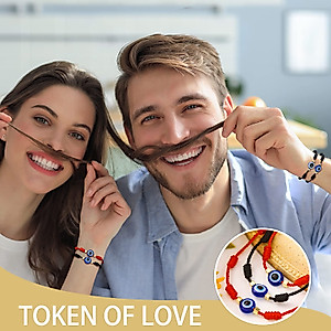 32 Pieces Evil Eye Bracelets Adjustable Evil Eye String Knot Bracelet Good Luck Amulet Bangle Braided Rope Bracelet Evil Eye Charm Strand Bracelet for Women Men(Red, Black, Blue)