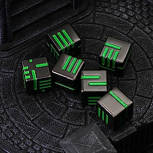 FONVGOGO D6 Dice Metal, 6 Sided Die with Case Dice Set Great for DND Shadowrun Pathfinder Sci-fi Tabletop RPG Warhammer Dungeons and Dragons Dice Collectors Gifts (D6 Green)