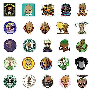 Cute Cartoon Groot Stickers for Water Bottles 50 Pack Cute,Waterproof,Aesthetic,Trendy Stickers for Teens,Girls Perfect for Waterbottle,Laptop,Phone,Travel Extra Durable Vinyl