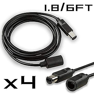 4 Controllers for Gamecube，with 4 Extension Cables and 4-Port USB Adapter for Switch PC Wii U Console (BPOS)