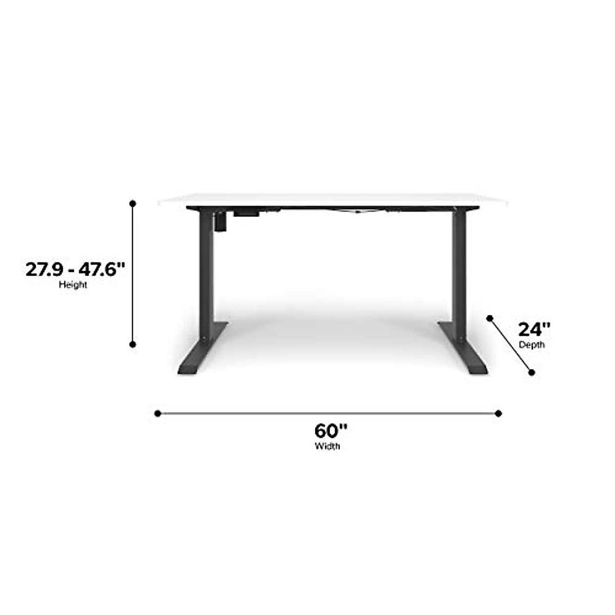 HON Basyx BSXHW2460 Height Adjustable Desk, 24 x 60, White