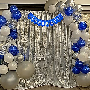 Poise3EHome Silver Sequin Backdrop Curtain, 10Ft x 10Ft Silver Glitter Backdrop Curtains, Sequence Xmas Thanksgiving Backdrop Drapes for Wedding Party Festival Decor