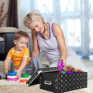 XUCHUN Decorative Storage Box with lids,3 in 1 Set,Plastic,Waterproof Storage Bins for Toys,Shoes,Clothes,Office