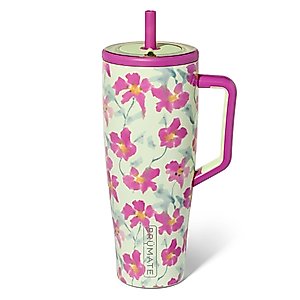 BrüMate Era 40 oz Tumbler with Handle and Straw | 100% Leakproof Insulated Tumbler with Lid and Straw | Made of Stainless Steel | Cup Holder Friendly Base | 40oz (Hibiscus)
