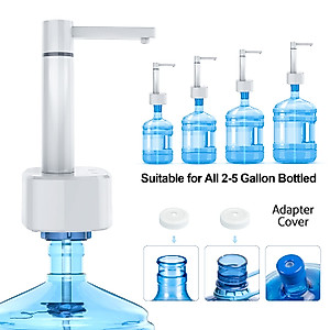 Water Dispenser for 5 Gallon Bottle, Desktop Water Dispenser with 4 Levels, 2-in-1 Smart Tabletop Water Dispenser & Water Jug Pump, Portable Water Jug Dispenser Bottle Pump for Home, Office, Camping