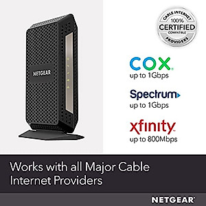NETGEAR Cable Modem DOCSIS 3.1 (CM1000) Gigabit Modem, Compatible with All Major Cable Providers Including Xfinity, Spectrum, Cox, For Cable Plans Up to 1 Gbps,Black