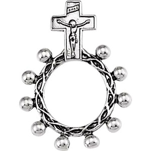 Bonyak Jewelry Sterling Silver Rosary Ring - Size 7