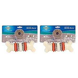 PetSafe 2 Pack of Sportsmen Bristle Bones, Medium, Dental Chew Toys for Dogs