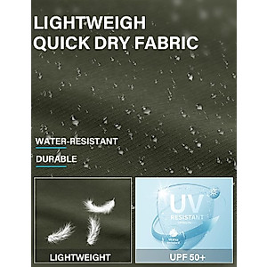 Hiking Pants for Men Convertible Zip Off Outdoor Quick Drying Lightweight Work Fishing Relaxed Fit Cargo Safari Pants#225 Army Green-29