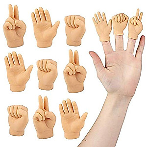 ArtCreativity Hand Finger Puppets, Set of 12, Soft Realistic Feeling Finger Puppets, Comfortable Silicone Rock Paper Scissors Game, Fun Prank Toys and Gag Gifts, Goodie Bag Fillers for Boys and Girls