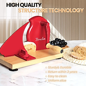 Manual Bread Slicer for Homemade Sourdough Bread, Adjustable Thickness&Evenly Slicing, Hand Crank Bread Slicer with Scale Line and Suction Cup, Sharp Blade, Suitable for Sourdough Bread, Etc