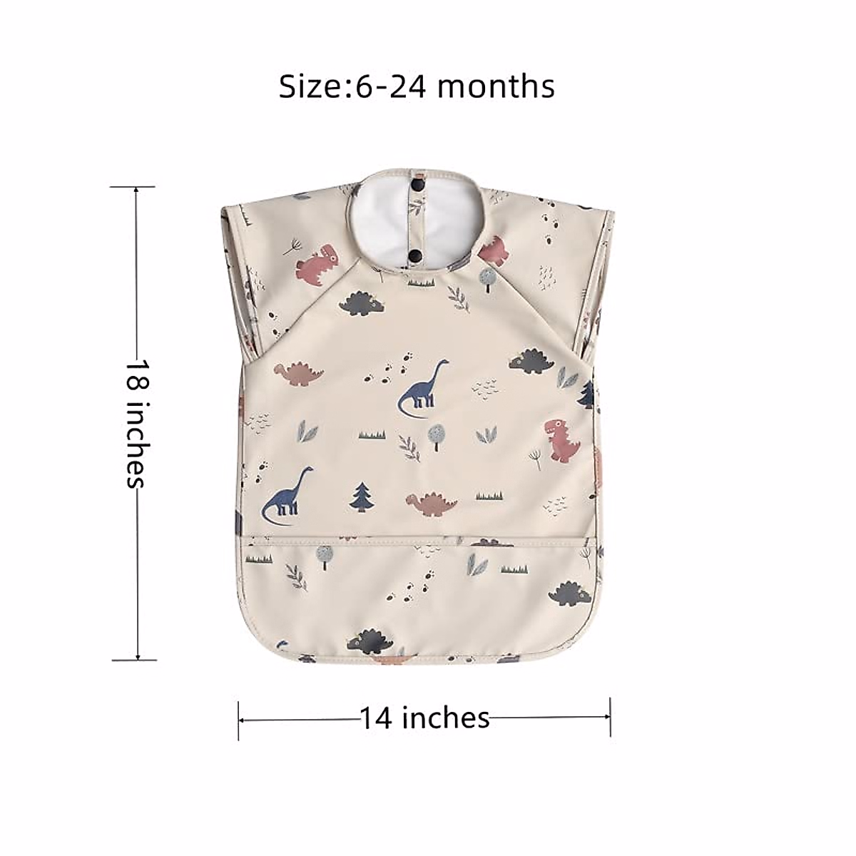 GZMM Waterproof Baby Bibs,Infant Toddler Extra Cover Feeding Bib With Food Catcher,Easy Clean & Washable