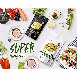 TOPTISANE 14 Day Detox Cleanse Tea for Belly Fat, Herbal Tea for Metabolism, 1 Morning Tea (14 Bags) 1 Night Tea (7 Bags), Body Cleanse for Women