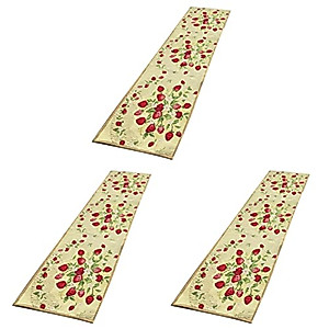 BESTonZON Door Mats Indoor Door Mats Indoor Door Mats Indoor 3pcs Strawberry Mat Carpet No Indoor Rug Retangle Kitchen Doormat ×cm Printed Floor Indoor Doormat Indoor Doormat Indoor Doormat