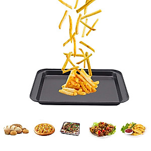 HYTK 2 Small Baking Sheets 9.45 X 7.09 Inch (Inner 7.5x6) Mini Cookie Tray Toaster Conventional Oven Pan Nonstick No Warp Magnetic Bakeware for 1 or 2 Person