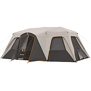 Bushnell Instant Tent | 6 Person / 9 Person / 12 Person Instant Tents Cabin Design Perfect for 3 Season Family Camping Essentials, Hunting, and Fishing with Fast Setup and 3 Rooms (12 Person)